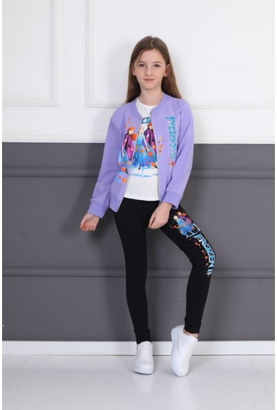 Harika Kids Kız Çocuk Elsa-Frozen 3'lü Takım (T-Shirt-Hırka-Tayt) Harika Kids Kız Çocuk Elsa-Frozen 3'lü Takım (T-Shirt-Hırka-Tayt)