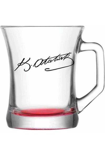 İncirop Atatürk Imzalı Cam Kupa Bardak İncirop Atatürk Imzalı Cam Kupa Bardak