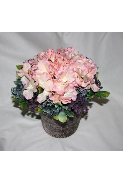 İndigo Eskitme Seramik Saksıda Ortanca Aranjmanı İndigo Eskitme Seramik Saksıda Ortanca Aranjmanı