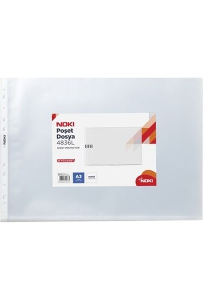 Noki Poşet Dosya A3 Yatay 25'li (90 Mıc)