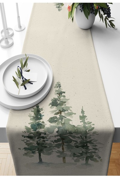 Kate Louise Botanik Çiçek Bohem Temalı 140X40 cm Dijital Baskılı Runner