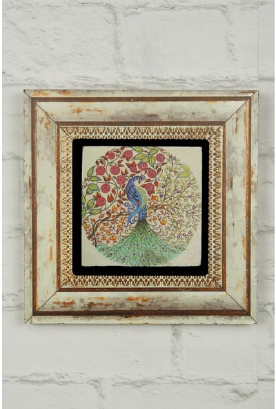 Mini Hediye Kuş Temalı Dekoratif Taş Tablo Eskitme Baskılı Çerçeveli Tavus Kuşu Mini Hediye Kuş Temalı Dekoratif Taş Tablo Eskitme Baskılı Çerçeveli Tavus Kuşu