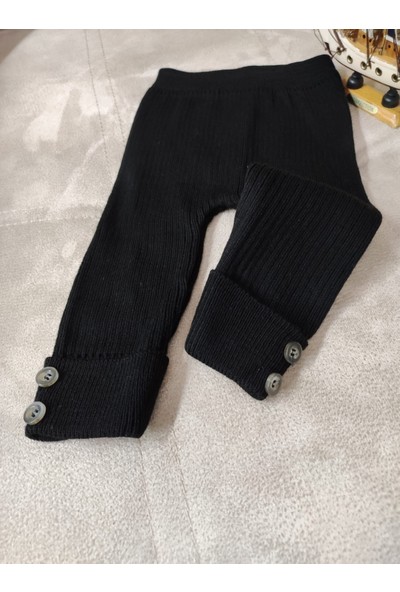 Gogo Bici Meriç Bebe Düğme Detaylı Fitilli Bebek Triko Tayt