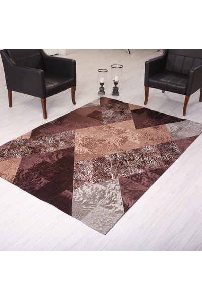 Renkli Leopar Baskılı Deri Halı