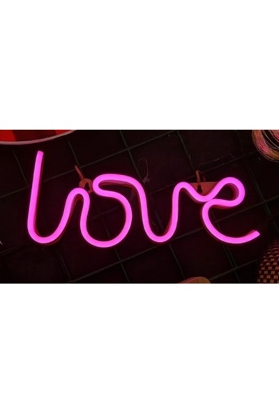 Neon Love Yazısı 34X13 cm