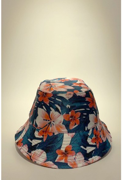 Floral Desenli Bucket Cap
