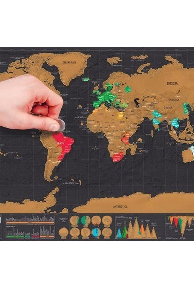 Kazınabilir Dünya Haritası Premium Kazınabilir Dünya Haritası Premium