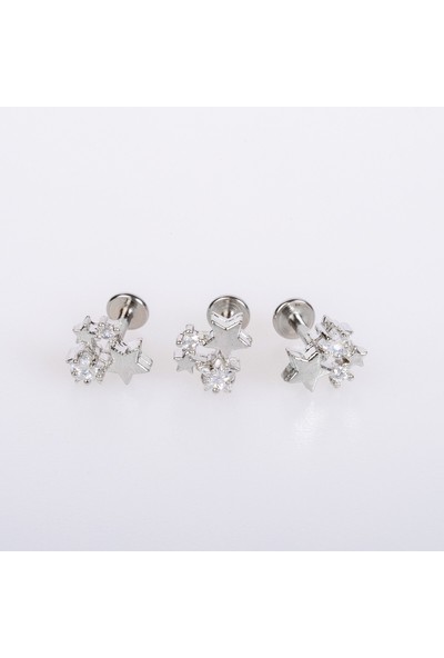 Ey Fashion 316L Cerrahi Çelik Yıldız Desenli Zirkon Taşlı Piercing Tragus Ey Fashion 316L Cerrahi Çelik Yıldız Desenli Zirkon Taşlı Piercing Tragus