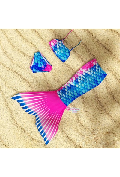 Kız Çocuk Deniz Kızı Kostüm Bikini - Mayo Efsane Little Mermaid Pembe Mavi Renk Geçişli Balıksırtı Kız Çocuk Deniz Kızı Kostüm Bikini - Mayo Efsane Little Mermaid Pembe Mavi Renk Geçişli Balıksırtı