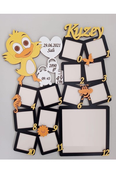 Şaşkın Ördek Figürlü 12 Resimli Doğum Günü Panosu Şaşkın Ördek Figürlü 12 Resimli Doğum Günü Panosu