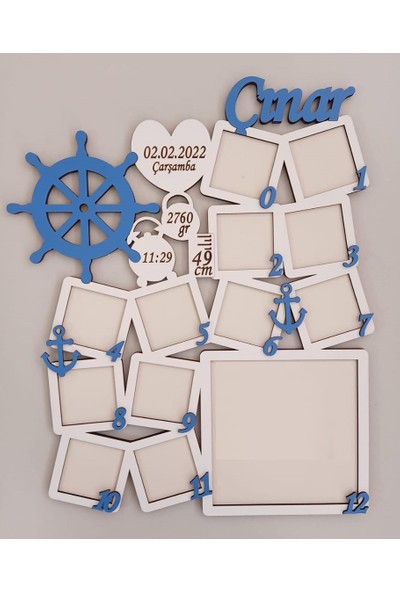 Dümen Figürlü 12 Resimli Doğum Günü Panosu Dümen Figürlü 12 Resimli Doğum Günü Panosu