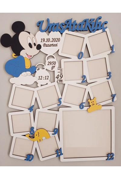 Micky Mouse-3 Figürlü 12 Resimli Doğum Günü Panosu Micky Mouse-3 Figürlü 12 Resimli Doğum Günü Panosu