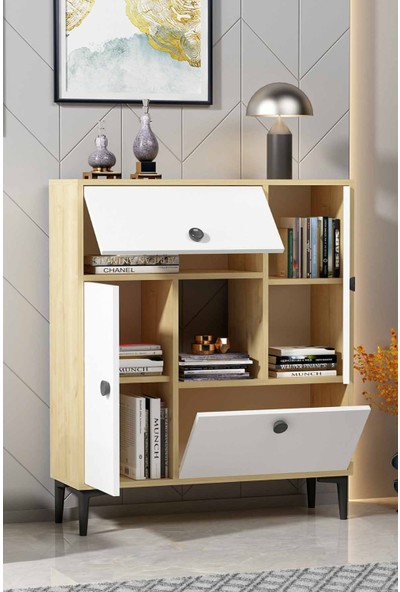 Karnaval Home Karnaval Meşe Beyaz Renkli Dekoratif Modern Ayaklı Kapaklı Yemek Odası Ofis Salon Konsol Karnaval Home Karnaval Meşe Beyaz Renkli Dekoratif Modern Ayaklı Kapaklı Yemek Odası Ofis Salon Konsol