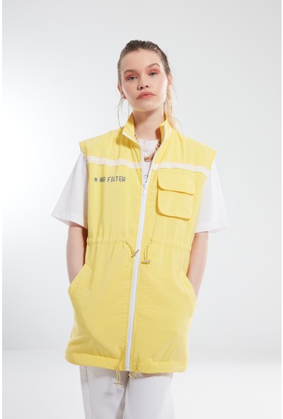 Cep Detaylı Sarı Spor Yelek