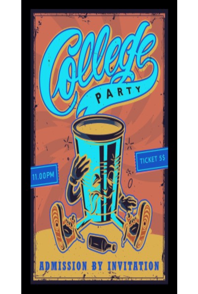 Nirvana Üniversite Partisi - College Party Vintage Retro Poster Nirvana Üniversite Partisi - College Party Vintage Retro Poster