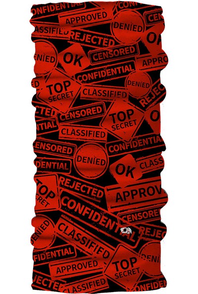 Pirate & Parrot Top Secret Unisex Dikişsiz Motor Bisiklet Yüz Maskesi Bandana Çok Renkli