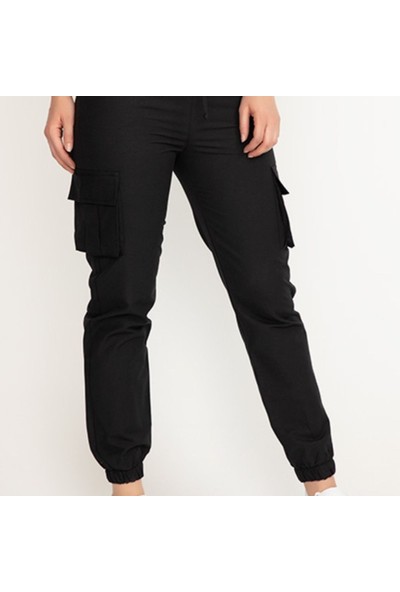 Emet Kargo Cepli Siyah Pantolon