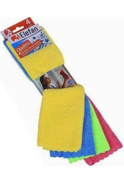 Elefan Quatro Mikrofiber Bez 4'lü Paket , Karışık Renk Elefan Quatro Mikrofiber Bez 4'lü Paket , Karışık Renk