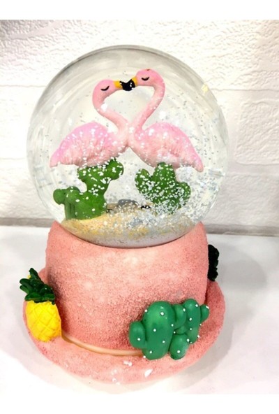Işıklı Müzikli Flamingo Dönence Kar Küresi Işıklı Müzikli Flamingo Dönence Kar Küresi