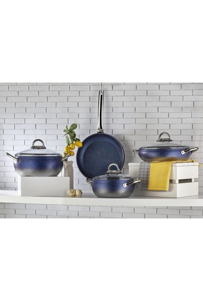 Amboss Aquamarine Granıt 7 Parça Tencere Seti Mavi 8699297000510 Amboss Aquamarine Granıt 7 Parça Tencere Seti Mavi 8699297000510
