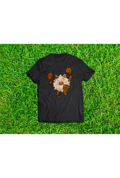 Muti Copy Primeape Baskılı Siyah T-Shirt