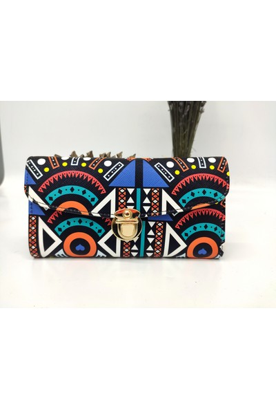 Nowbab Geometrik Desenli Toka Detaylı Renkli Kadın Cüzdan Nowbab Geometrik Desenli Toka Detaylı Renkli Kadın Cüzdan