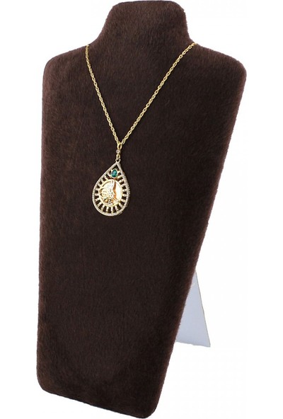 Entina Kahverengi Büyük Kolye Manken Tüylü Kolyelik