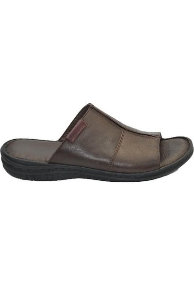 Shoemix Erkek Kahverengi Deri Terlik