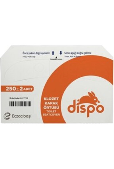 Dispo Klozet Kapağı Örtüsü 250'li