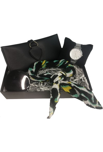 Barse Collection Barsecollection Kadın Saat Siyah Cüzdan Fular Makyaj Aynası Hediye Set Barse Collection Barsecollection Kadın Saat Siyah Cüzdan Fular Makyaj Aynası Hediye Set