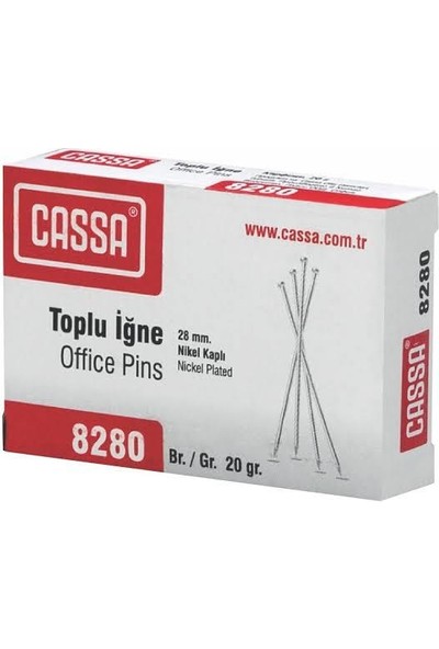 Cassa 8280 Metal Toplu Iğne 28 mm 20 Gram Gri Renk Cassa 8280 Metal Toplu Iğne 28 mm 20 Gram Gri Renk
