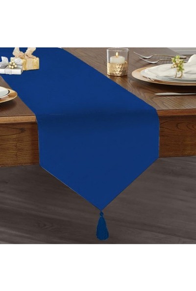 Sister Home Design Parlament Mavi Renkli Üçgen Püsküllü Ranır - Runner Sister Home Design Parlament Mavi Renkli Üçgen Püsküllü Ranır - Runner