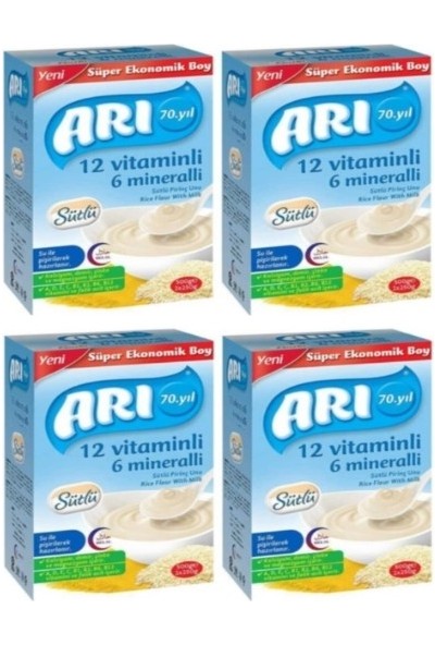 Arı Mama 12 Vitaminli 6 Mineralli 4 Adet *500 gr Sütlü Pirinç Unu Arı Mama 12 Vitaminli 6 Mineralli 4 Adet *500 gr Sütlü Pirinç Unu