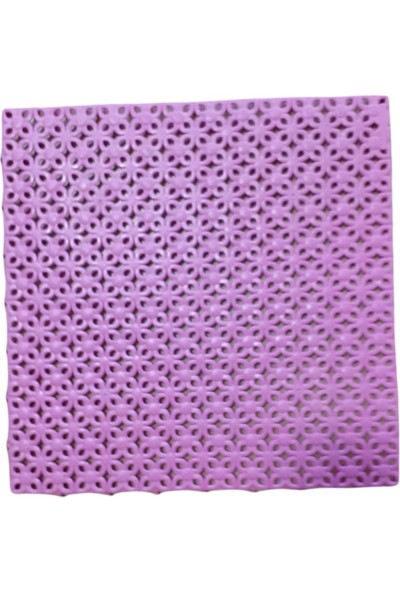 Plastik Geçmeli Pembe Yer Karosu Paspas 33X33 cm 1 Adet
