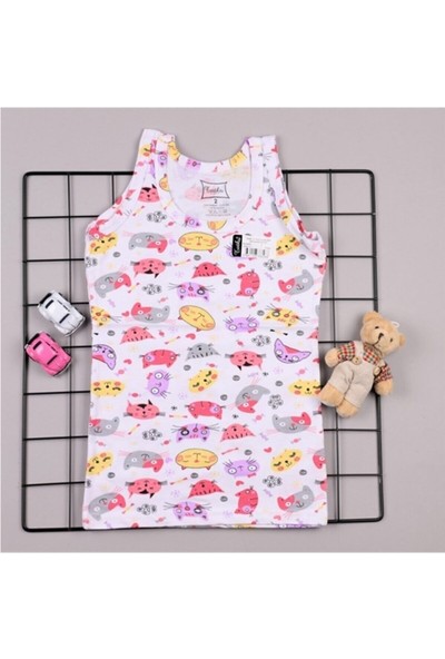 Tutku Kız Çocuk Geniş Askılı Desenli Atlet 6'lı 0848