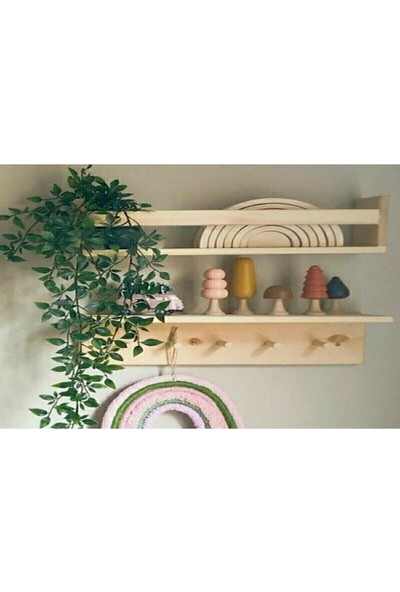 Stay Trade Ahşap Askılık Raf ve Kitaplık Raf Eğitici Montessori Raf 2li 60 cm Stay Trade Ahşap Askılık Raf ve Kitaplık Raf Eğitici Montessori Raf 2li 60 cm