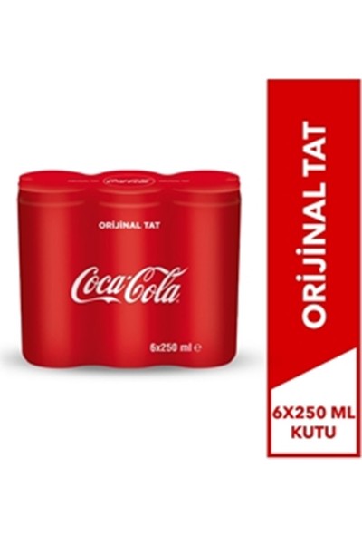 Coca-Cola Coca Cola Kutu Orijinal 6 x 250 ml