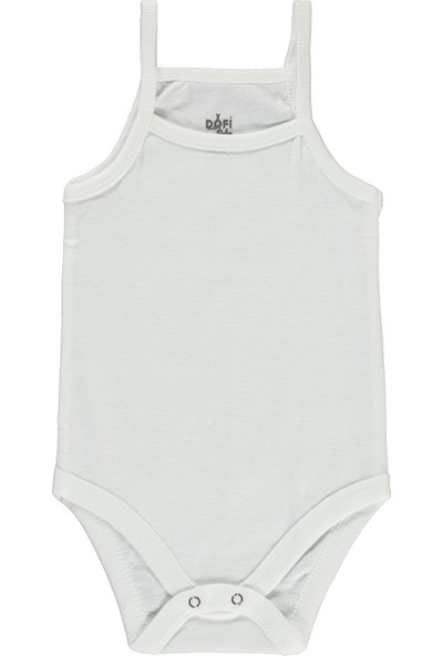 DOFİ BABY Kız Bebek Çıtçıtlı Badi 9-12 Ay Ekru