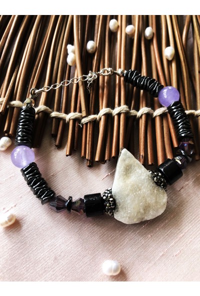 Shoecide Luxury Collection Kuvars ve Hematit Taşı Gümüş Zincirli Kadın El Yapımı Bileklik LXDR43 Shoecide Luxury Collection Kuvars ve Hematit Taşı Gümüş Zincirli Kadın El Yapımı Bileklik LXDR43