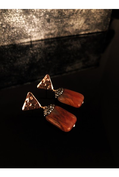 Shoecide Doğaltaş Kadın Akik Taşı Rose Altın Kaplama Küpe RYL41 Shoecide Doğaltaş Kadın Akik Taşı Rose Altın Kaplama Küpe RYL41