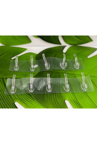 Morza Home Morzahome Şeffaf 10 Lü Yapışkanlı Aski(29.5×6.5cm)