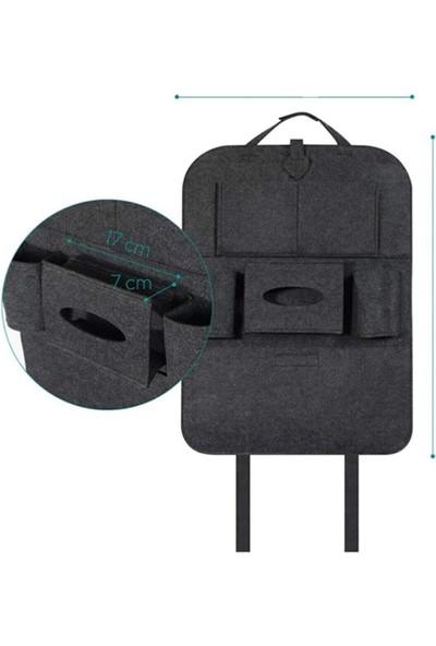 Ankaflex Siyah Keçe Oto Koltuk Arkası Düzenleyici Araba Araç Içi Organizer