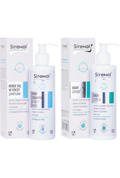 Sirenol Doğal Bebek Şampuanı + Losyonu Set 2X250 ml Sirenol Doğal Bebek Şampuanı + Losyonu Set 2X250 ml
