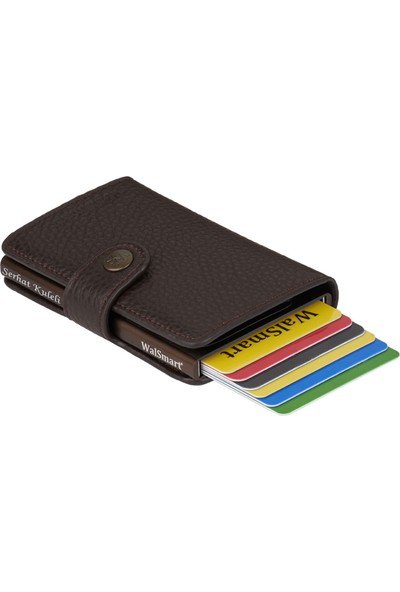 Walsmart Mini Floter Akıllı Mekanizmalı Deri Cüzdan