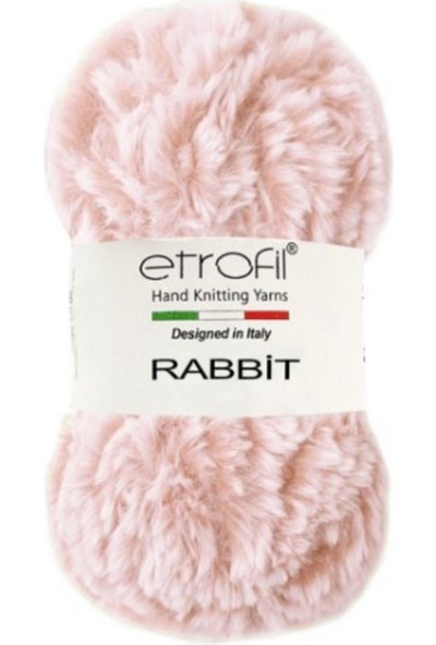Etrofil Rabbit Örgü Ipi Tüylü Ip Kürk Ip Çanta Ipi Şapka Ipi 70350 Pembe Beyaz