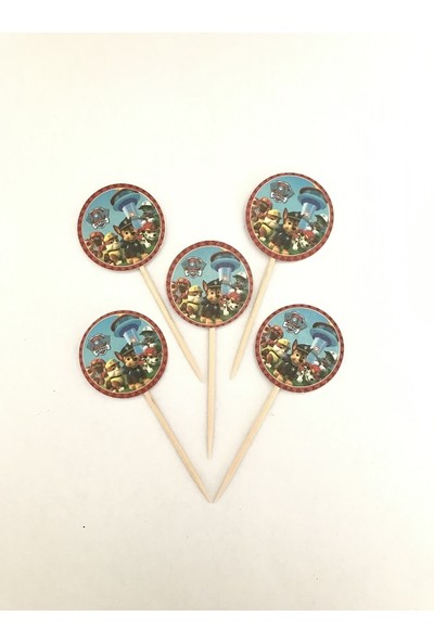 Renkli Parti Paw Petrol Temalı Parti Kürdanı 20'li