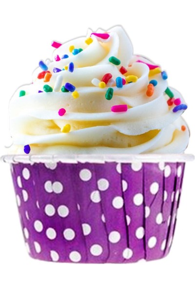 Renkli Parti Mor Puantiyeli Muffin Kek Kapsülü 25LI