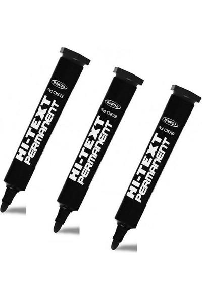 Hi-Text Permanent Marker Yuvarlak Uçlu Siyah 3'lü Hi-Text Permanent Marker Yuvarlak Uçlu Siyah 3'lü