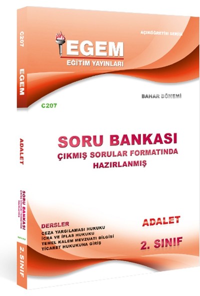 Egem Yayınları AÖF Adalet 2 Sınıf 4 Yarıyıl Bahar Dönemi Çıkmış Sınav Soruları Güncel Müfredat Egem Yayınları AÖF Adalet 2 Sınıf 4 Yarıyıl Bahar Dönemi Çıkmış Sınav Soruları Güncel Müfredat