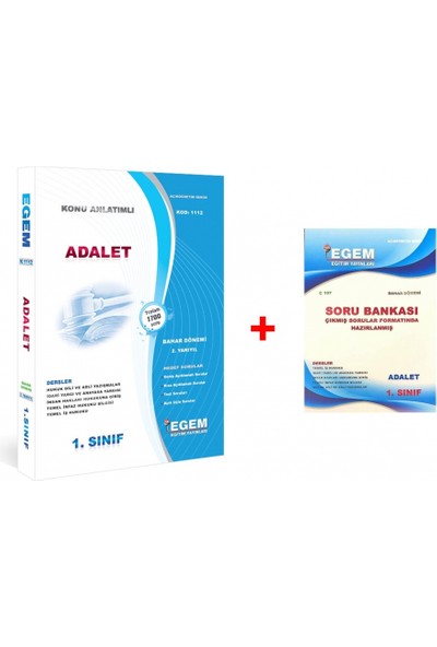 Egem Yayınları AÖF Adalet 1. Sınıf 2. Yarıyıl Bahar Konu Soru Çıkmış Set 2022 Egem Yayınları AÖF Adalet 1. Sınıf 2. Yarıyıl Bahar Konu Soru Çıkmış Set 2022